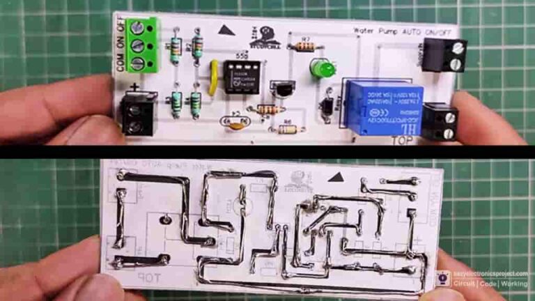 Automatic Water Pump Switch ON-OFF Circuit with 555 Timer