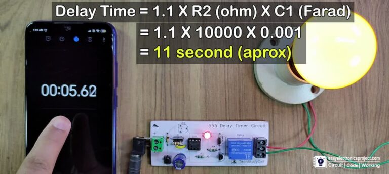 Time Delay Relay circuit using 555 timer IC - Electronics Projects