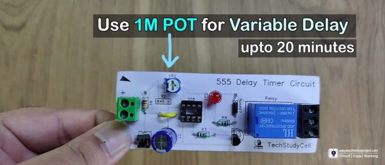Time Delay Relay circuit using 555 timer IC - Electronics Projects