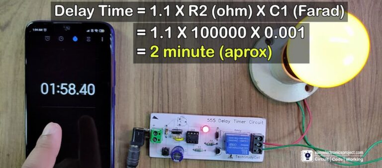 Time Delay Relay circuit using 555 timer IC - Electronics Projects